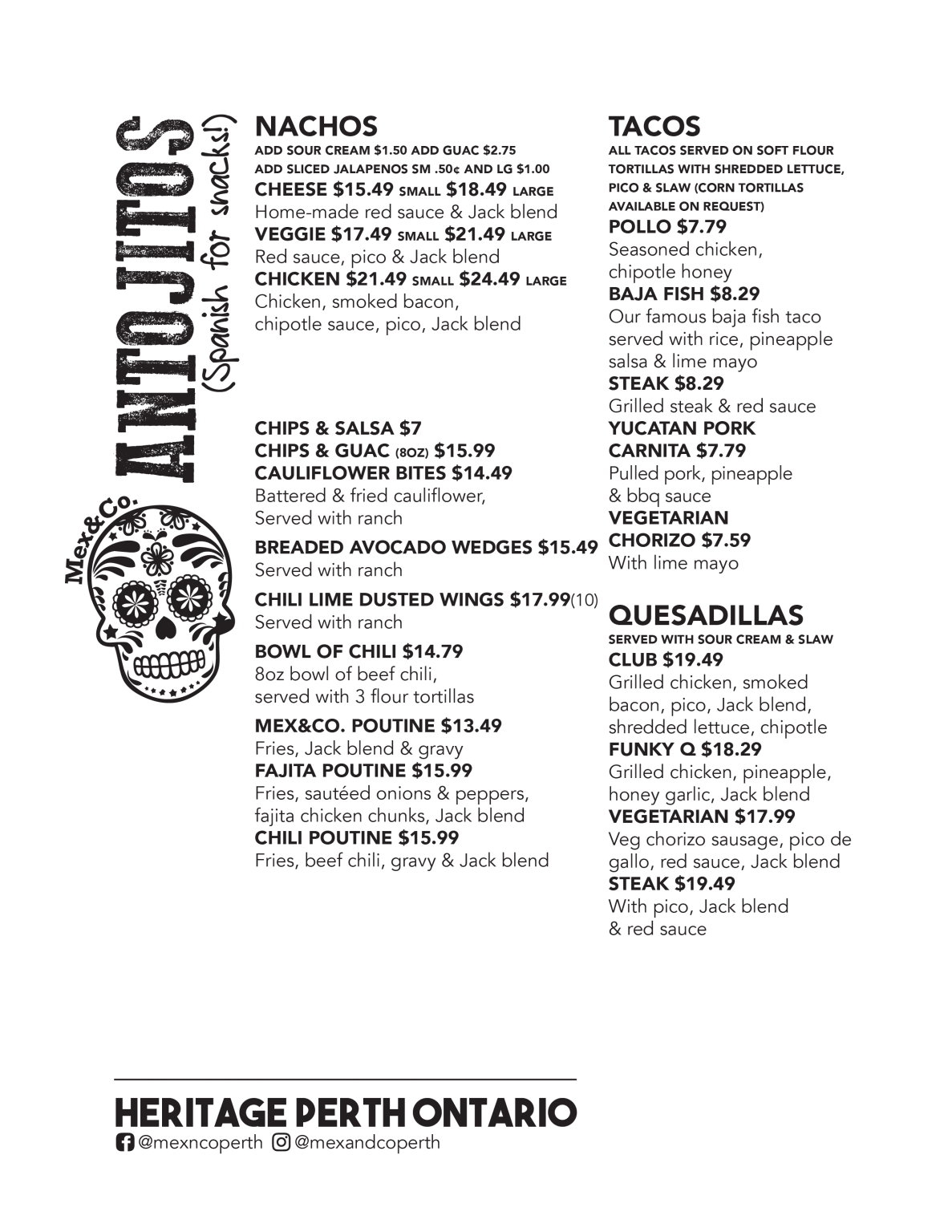 Mex & Co. » Our Menu