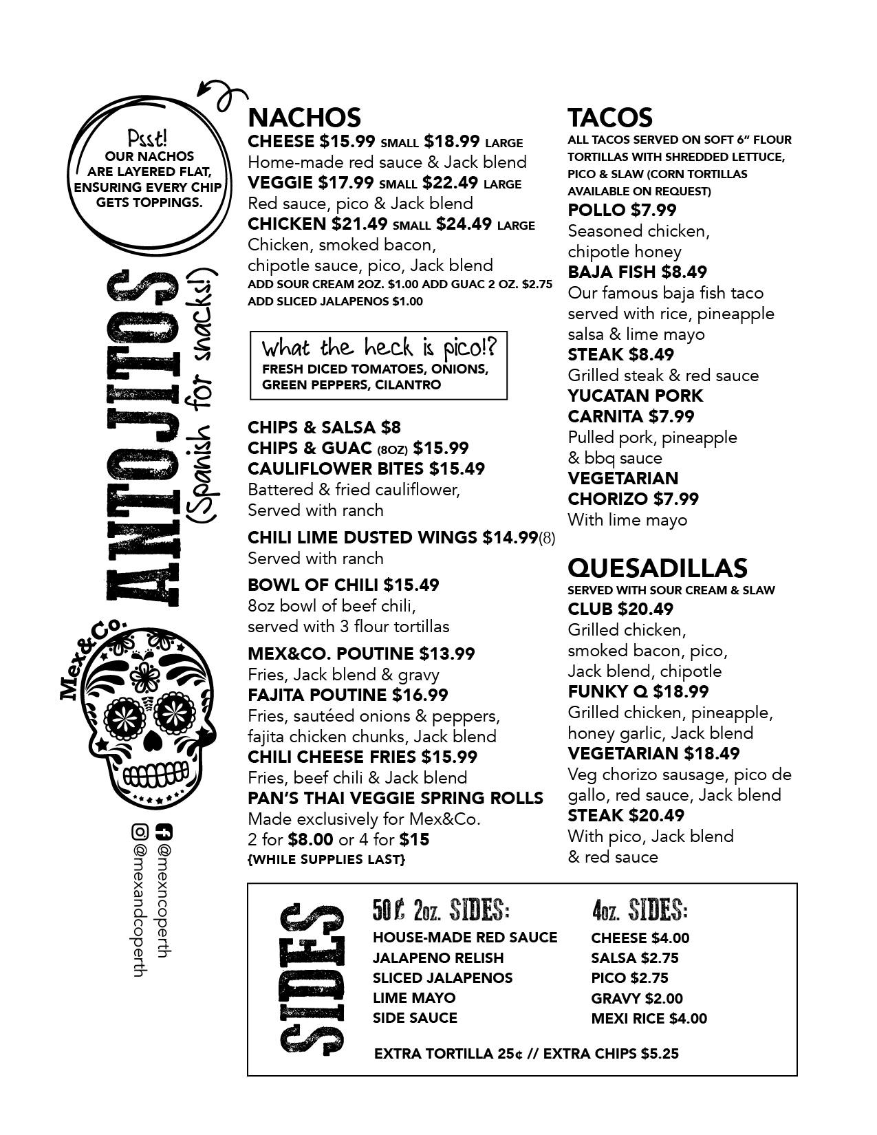 Mex & Co. | Perth ON Restaurants | Mexican Food | Menu | Mex & Co.